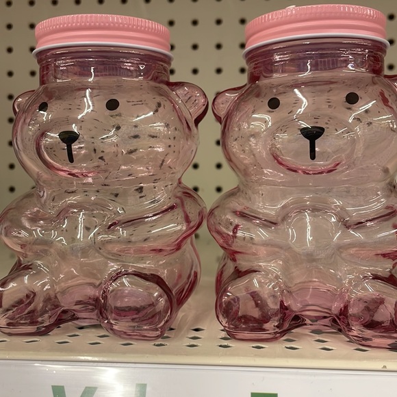 Dining | Viral Valentines Day Big Glass Bear Container Pink Clear Jar 2 ...